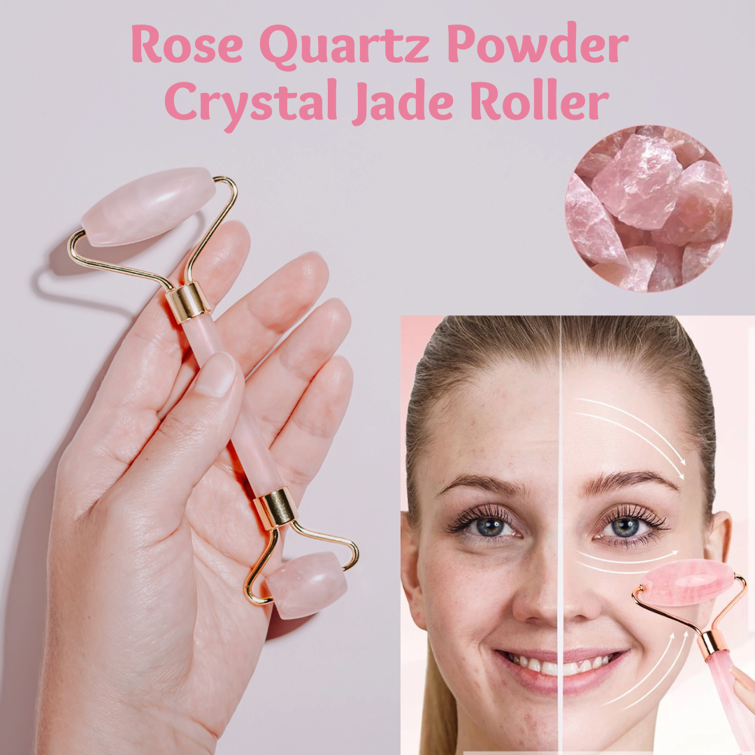 Rose Quartz Powder Crystal Jade Roller – Aqualanès